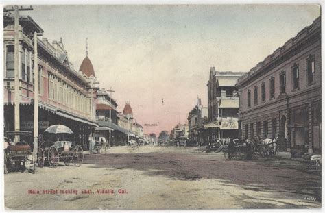 1909 Visalia California Main Street Hand Colored Tulare County