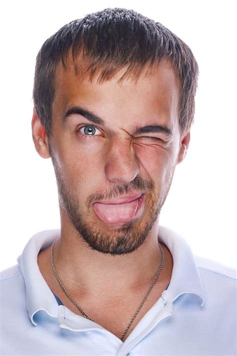 Man With Funny Facial Expression Stock Image Image Of Green Positive 25466075