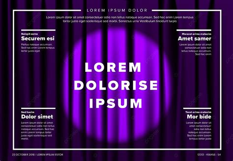 커튼과 스포트라이트가 있는 벡터 극장 무대 포스터 템플릿 템플릿 Psd 다운로드 디자인 자료 다운로드