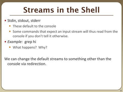 Exploring Shell Commands Streams And Redirection Ppt Download