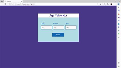 Sai Kumar Vemula On Linkedin Hi Everyone I Have Done A New Project On An Age Calculator Using