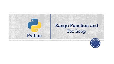 10 For Loop In Python And Range Function Python For Beginners Python Youtube