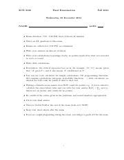 Final Examination Fall ECE Study Guide And Sample Course Hero