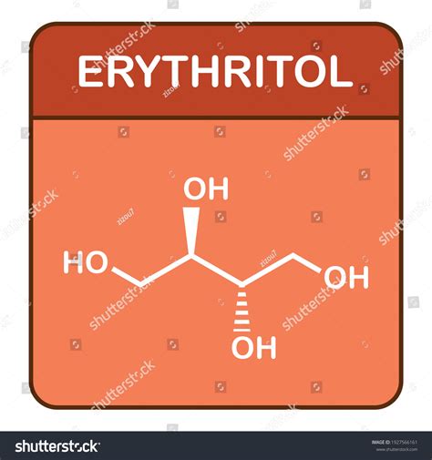 Molecular Structure Erythritol C4h10o4 Stock Vector Royalty Free