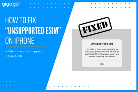 how to fix unsupported esim error on iphone