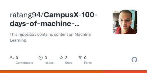 github ratang94 campusx 100 days of machine learning this repository