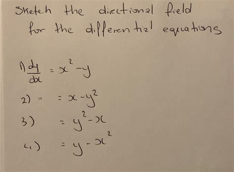 Solved Sketeh The Directional Field For The Differentizl