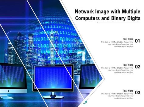 Network Image With Multiple Computers And Binary Digits Presentation Graphics Presentation