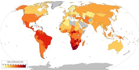 GINI Index Income Inequality World Bank Up To 2018 R MapPorn