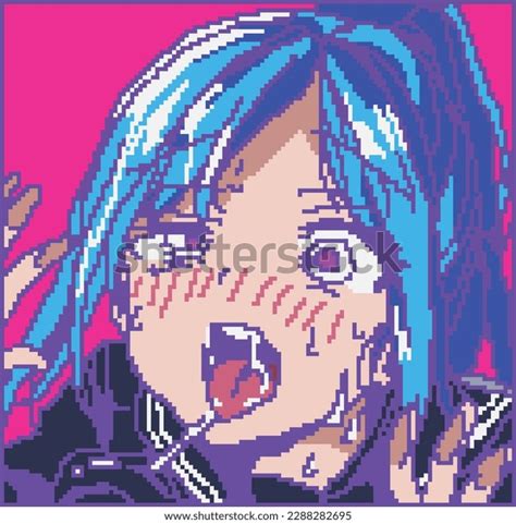 Ahegao Anime Face Pixel Art 17 Stock Vector Royalty Free 2288282695 Shutterstock