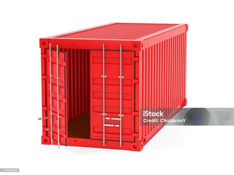 운송 화물 컨테이너 빨간색 열린 컨테이너입니다 3d 렌더링 일러스트레이션 3차원 형태에 대한 스톡 사진 및 기타 이미지 3