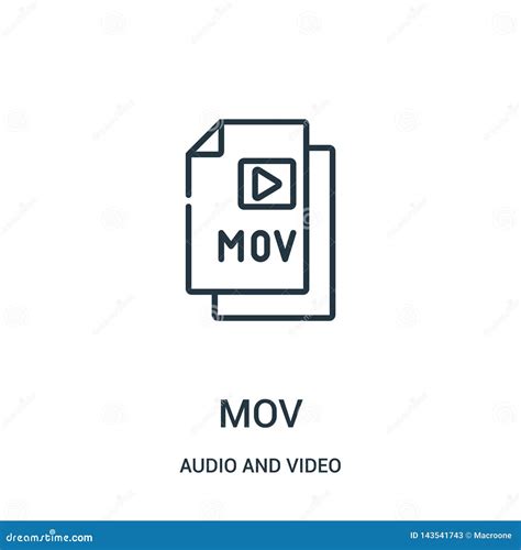 Mov Icon Vector From Audio And Video Collection Thin Line Mov Outline Icon Vector Illustration