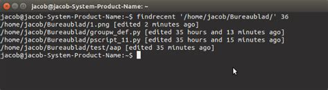 command line how to list the last modified files in a specific