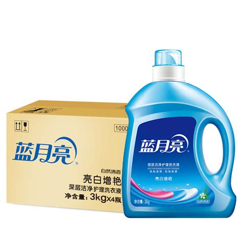 整箱蓝月亮 亮白增艳洗衣液自然清香3kg 瓶 4瓶 融创集采商城