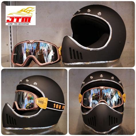 หมวก กัน น็อค วิบากวินเทจ แถมฟรีแว่นกันลม Shopee Thailand