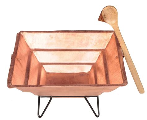 Traditional Copper Small Havan Kund W Spoon And Stand For Pooja 6
