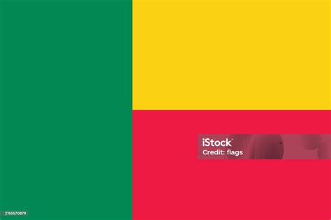 베냉 국기입니다 베냉의 국기 공식 비율 플래그 아이콘입니다 표준 색상 표준 크기 직사각형 플래그입니다 컴퓨터 일러스트레이션 디지털 일러스트레이션 벡터 일러스트 레이 션입니다