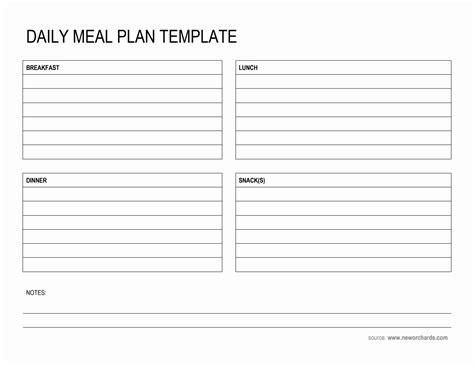Free Meal Plan Templates Pdf Word Excel