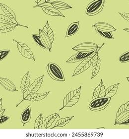 Cocoa Seamless Pattern Hand Drawn Doodle Stock Vector Royalty Free Shutterstock
