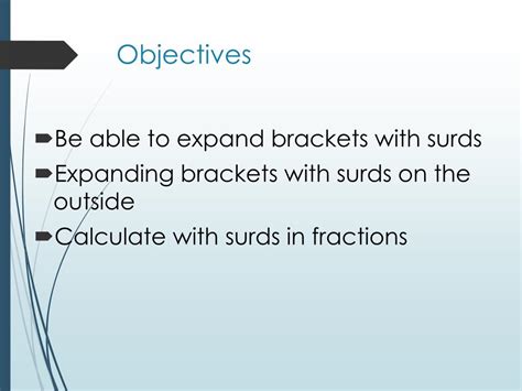 Ppt Expanding Brackets With Surds And Fractions Powerpoint Presentation Id 5340346