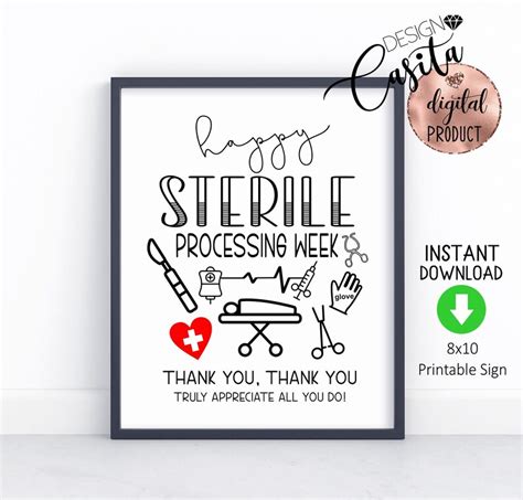 Sterile Processing Week Printable 8x10 Party Signspd Week Etsy