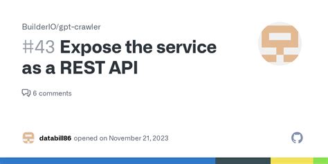 Expose The Service As A REST API Issue 43 BuilderIO Gpt Crawler