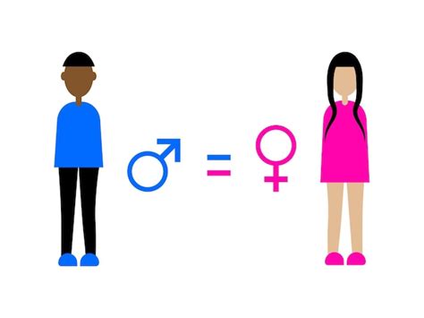 El Concepto De Igualdad De Género Entre Hombres Y Mujeres Vector Premium