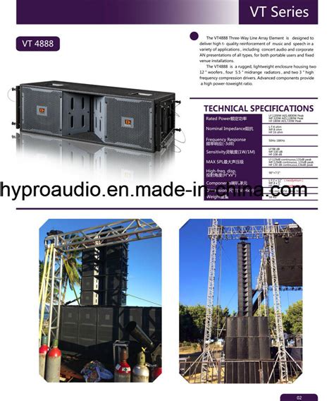 Events Line Array Audio VT Dual Inch Three Way Line Array Speaker Events Line Array