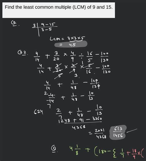 Find The Least Common Multiple Lcm Of 9 And 15 Filo