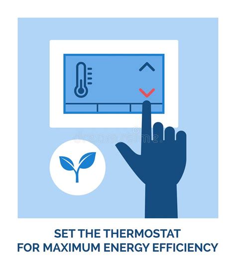 Set The Thermostat For Maximum Energy Efficiency Stock Vector Illustration Of Airconditioning