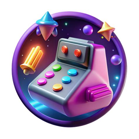 Vibrant Render Of Retro Gaming Console In Space 55776407 Png