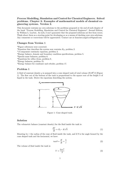 Process Modelling Simulation And Control Solved Problems Chapter 3