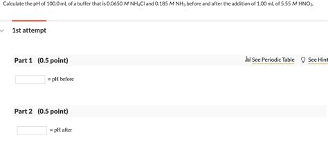 Solved Calculate The Ph Of 1000 Ml Of A Buffer That Is
