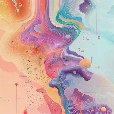 Abstract Waves Of Colorful Fluid Shapes With Soft Gradients And
