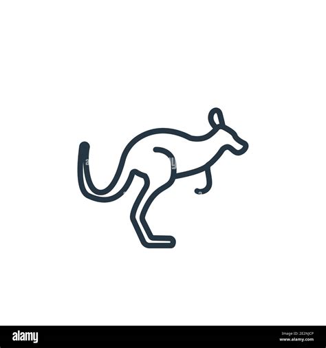 Australian Kangaroo Outline Vector Icon Thin Line Black Australian Kangaroo Icon Flat Vector