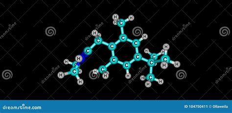 Xylometazoline Molecular Structure Isolated On Black Stock Illustration