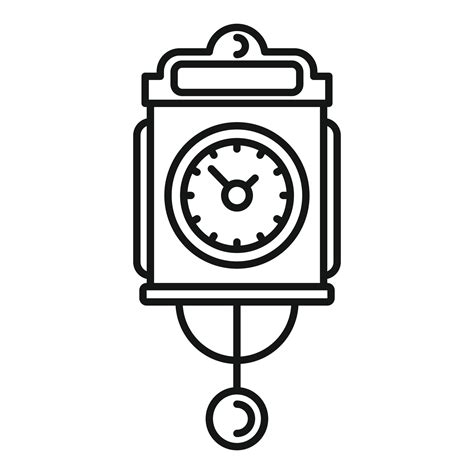 Classical Pendulum Clock Icon Outline Style 14520311 Vector Art At