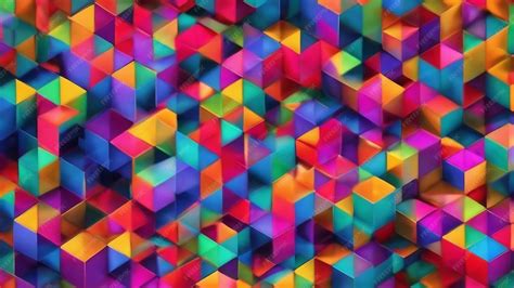 Isometric Cube Multicolored And Noise Texture Gradient Background 3d Isometric Cube Premium Ai