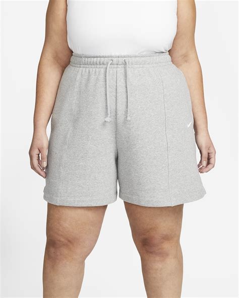 Nike Sportswear Essential Womens Fleece High Rise Shorts Plus Size Nike Si