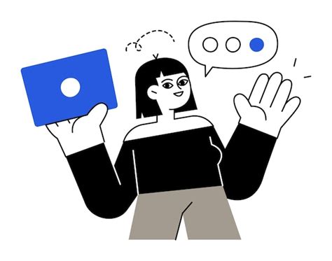 premium vector woman holding square object and gesturing