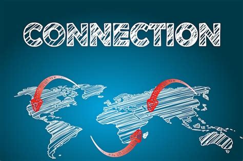 추상 파란색 배경 3d 렌더링에 대한 세계 지도 스케치의 전세계 연결 개념 자유형 빨간색 화살표 프리미엄 사진