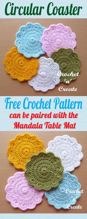 Circular Coaster Free Crochet Pattern Crochet N Create
