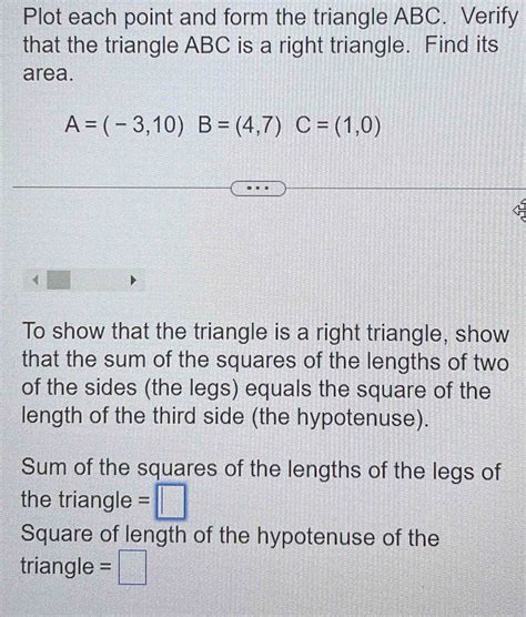Solved Plot Each Point And Form The Triangle ABC Verify That The