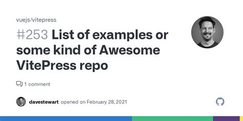 List Of Examples Or Some Kind Of Awesome Vitepress Repo · Issue 253 · Vuejsvitepress · Github