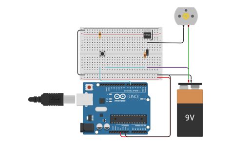Circuit Design Botão Controlador De Motor Tinkercad