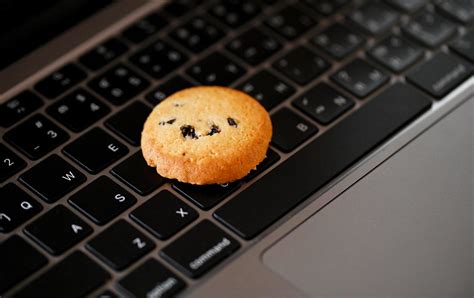 Internet Cookies Internet Browser Cookies Concept Mini Cookies On Keyboard Computer Laptop