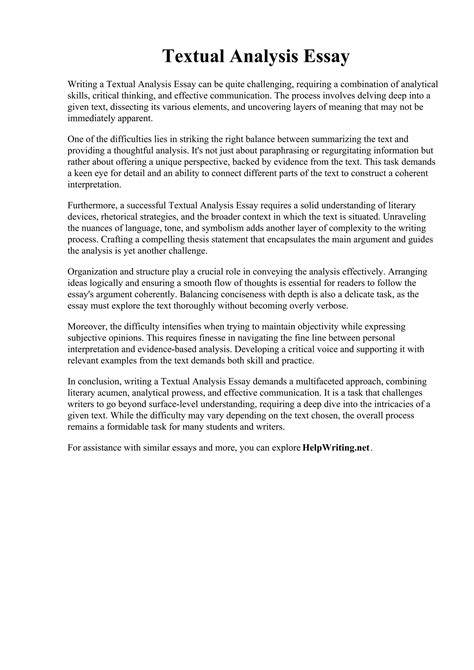 Textual Analysis Essay Pdf