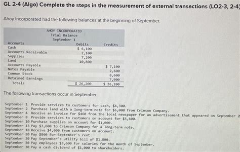 Solved Gl 2 4 Algo Complete The Steps In The Measurement