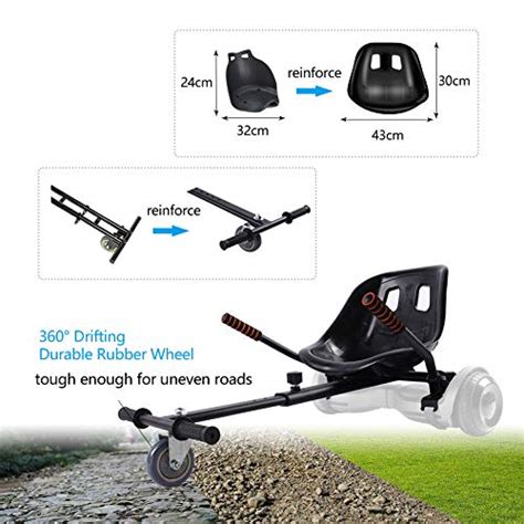 Kka Hishine Hoverboard Seat Attachment Go Kart Fits 6 5” 8” 10” Hoverboards Hover Cart For