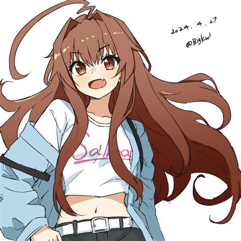 Safebooru 1girl Absurdres Ahoge Aqua Jacket Belt Bigkwl Black Shorts